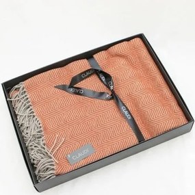 Elegantní deka (pléd) Viggo s třásněmi 150x200cm - oranžová