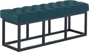 Lavice Amun látka černá konstrukce 120 cm – modrá