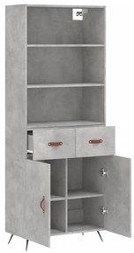 Skříň highboard betonově šedá 69,5x34x180 cm kompozitní dřevo,  3200493