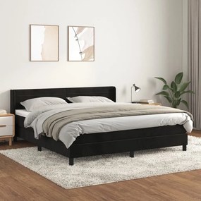 Box spring postel s matrací černá 180x200 cm samet,  3131035