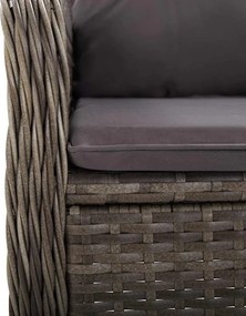 3dílný zahradní bistro set polyratan šedý 3058542