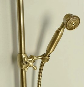 Reitano Rubinetteria, ANTEA sprchový sloup k napojení na baterii, hlavová a ruční sprcha, bronz, SET036