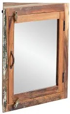 Rohová zrcadlová skříňka Gautama z recyklovaného dřeva