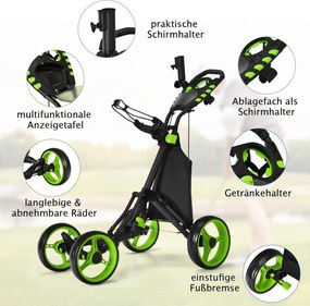 Costway Golfový vozík se 4 koly Golfový vozík Golfový skládací