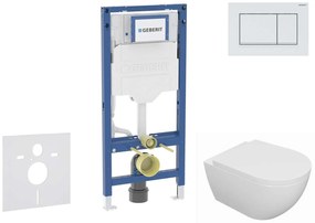 Geberit Duofix - Set předstěnové instalace, klozetu Oudee a sedátka softclose, tlačítko Sigma20, bílá/bílá mat SANI11CA3127B
