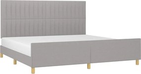 Rám postele bez matrace světle šedý 200 x 200 cm textil 3125243