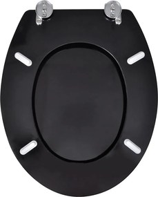 WC sedátka s víky 2 ks MDF černá 275908