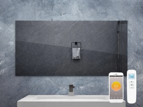 Zrcadlový infrapanel MIRROR 580W | Výhřevnost 10,5 m2 | 100x60 cm | WiFi termostat | Dálkový ovladač | Zrcadlo na šířku