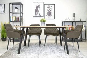 Set dvou jídelních židlí NOLA káva (černé nohy) 2ks