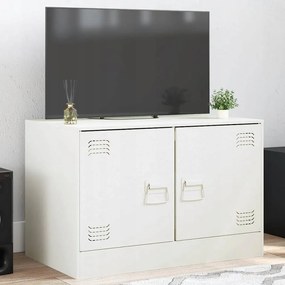 Fionshop 263670730 Tv skříňka bílá 67 x 39 x 44 cm ocel