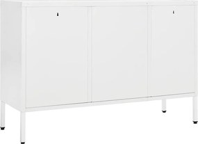 Příborník bílý 105 x 35 x 70 cm ocel a tvrzené sklo 336077