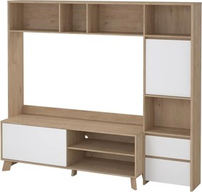 FALCO TV stěna Nerea 320 jackson hickory/bílý lesk