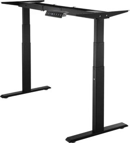 Elektrický stojanový rám stolu s dvojitým motorem nastavitelný 66–129 cm H černý