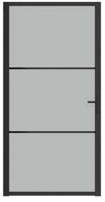 Interiérové dveře 102,5 x 201,5 cm černé matné sklo a hliník