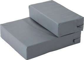 PawHut Pet Schodiště pro Zvířata 2 Krokové Skládací Psí Schodiště pro Kočky a Psy Šedé L45 x B39 x H20 cm | Aosom
