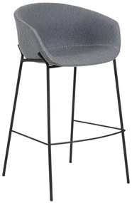 OnaDnes -20% Šedá látková barová židle Kave Home Yvette 74 cm