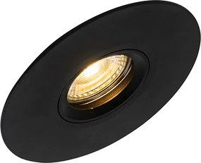 Moderní zapuštěné bodové světlo černé 12 cm - Buco