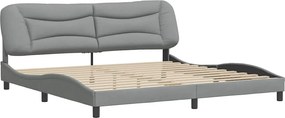 Rám postele bez matrace Hvar světle šedý 200 x 200 cm textil 3207793