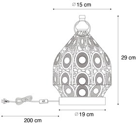 Orientální stolní lampa zlatá 19 cm - Mowgli
