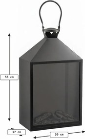 LED dekorace lucerna COZY WARM 55x30 cm, černá
