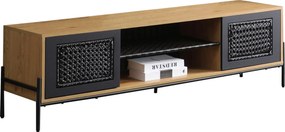 XXXLutz NÍZKÁ KOMODA, přírodní barvy, černá, 161/47/40 cm Livetastic - Online Only TV příslušenství - 001769005001