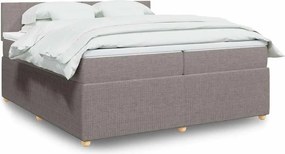 Box spring postel s matrací taupe 200x200 cm textil 3289860