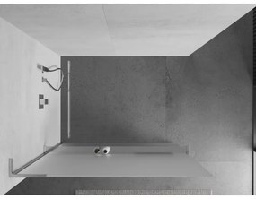 Mexen Kioto+ L, sprchová zástěna Walk-In s poličkou a věšákem 90 x 200 cm, 8mm sklo námraza, chromový profil, 800-090-123-01-30