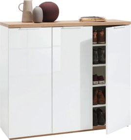 XXXLutz BOTNÍK, bílá, barvy dubu, 120/102,3/35 cm Carryhome - Botníky - 002593008901