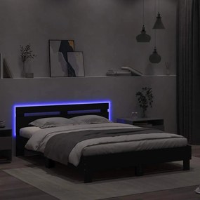 Rám postele s čelem a LED osvětlením černý 140 x 200 cm 3207547