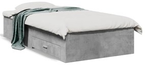 Rám postele se zásuvkami betonově šedý 100 x 200 cm kompozit,  3280422