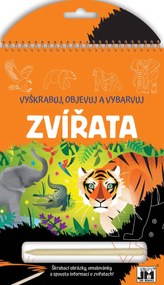 JIRI MODELS Vyškrabuj, objevuj, vybarvuj Zvířátka kreativní sešit 0
