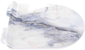 Rea Carlo Granit Shiny, SLIM toaletní WC sedátko s pomalým zavíráním 410x365 mm, duroplast, soft-close, imitace kamene, REA-C4520