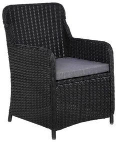 Zahradní židle s poduškami 2 ks polyratan černé,  44146