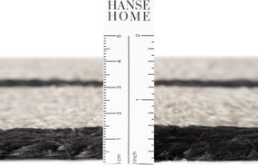 Hanse Home, Kusový koberec Jute Braided 106331 Natural Black kruh, 200x200 (průměr) kruh, černobílá, chodba / předsíň
