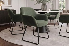 Designová jídelní židle Derrick zelený manšestr