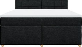 Box spring postel s matrací černá 180x200 cm textil 3286761