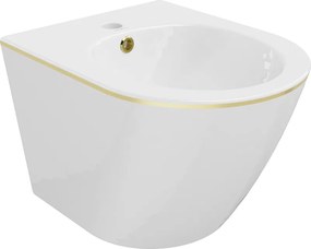 Mexen Lena závěsné bidet, bílý/zlatý linie - 35224805