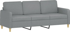 4dílná sedací souprava s polštáři světle šedá textil 3202078