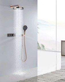 Podomítkový termostatický sprchový systém ELITE EDITION BCS1603 s displejem ve více barevných provedeních — Měděná / černá — Dva vývody
