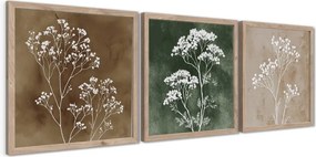 Obrazy v sadě 3 ks 30x30 cm Floral Imprint – Styler