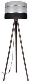 Belis Stojací lampa CORAL 1xE27/60W/230V wenge/černá/šedá/chrom BE0844