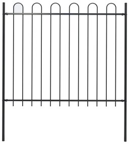 vidaXL Marketos Zahradní plot Boxtel s obloukem nahoře ocelový 181 x 150 cm černý