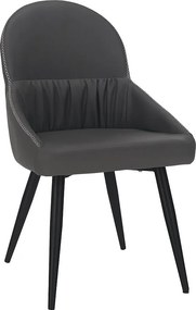 Tempo Kondela Designová jídelní židle KALINA, ekokůže šedá/černý kov