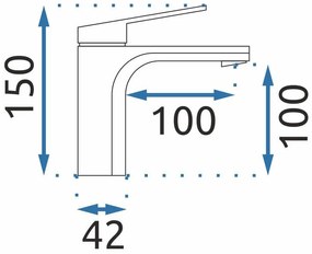 Rea Marco, umyvadlová baterie h-150, černá matná, REA-B4899