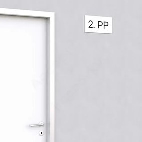 ACCEPT Označení podlaží "2. PP" - stříbrná tabulka - černý popis