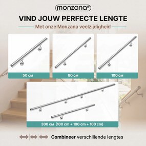 Monzana Zábradlí nerezová ocel 4,2 × 50 cm