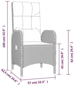 vidaXL Marketos Zahradní židle 2 ks polyratan šedé
