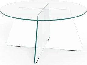 Skleněný konferenční stolek Samos 80 cm čirý