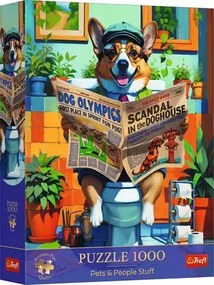 TREFL Puzzle Premium Plus Pets  People Stuff: Corgi na záchodě / 1000