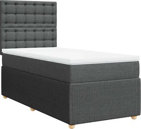 Box spring postel s matrací tmavě šedá 80 x 200 cm textil 3294198